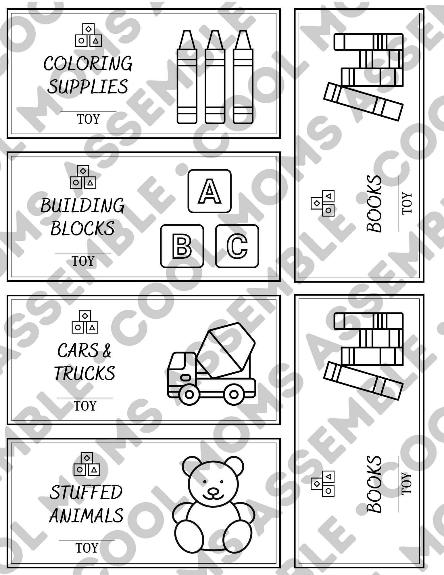 Playroom Label Bundle- Toy Room Label Bundle- Kid's Room Organization ...