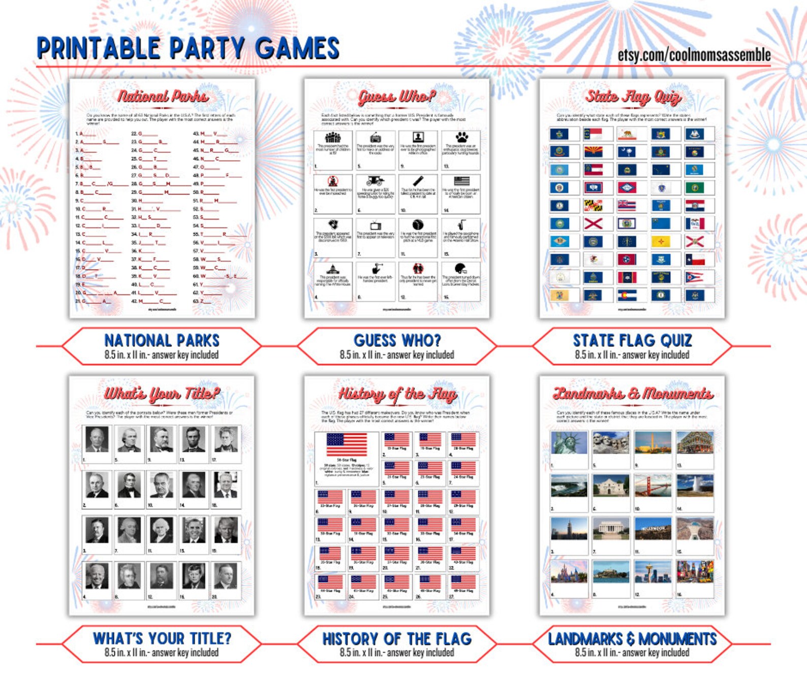 Fourth of July Party Pack- Independence Day Games- 4th of July Drinking ...