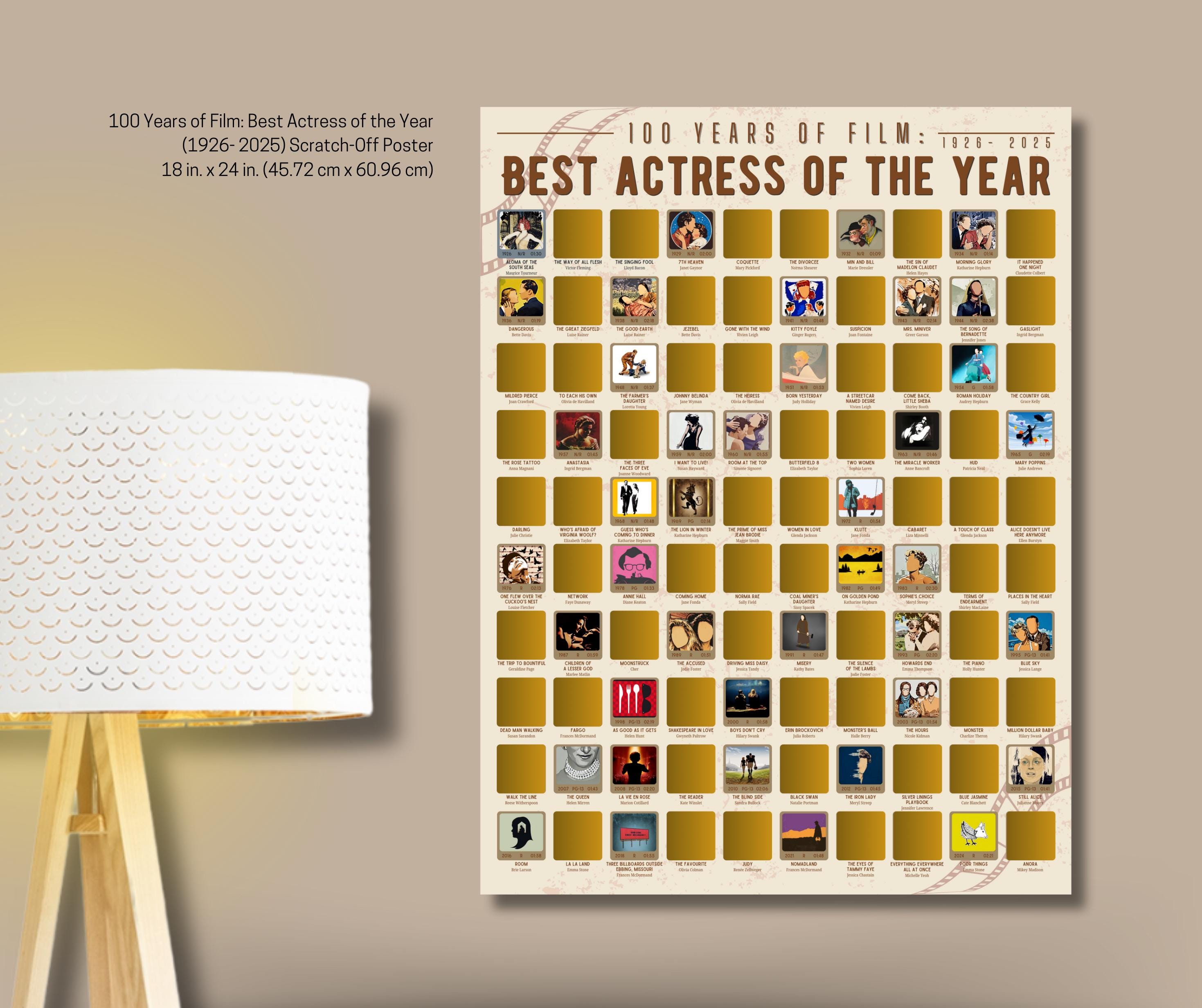 100 Years of Film: Best Actress of the Year (1926-2025) Scratch-off ...