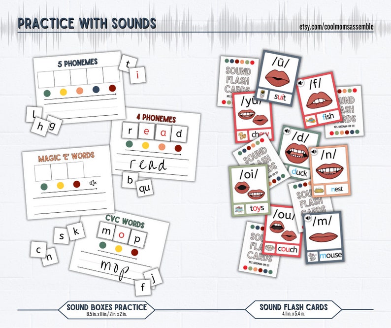 Sound Wall Classroom Decor Kit- Early Elementary- Sound Flash Cards ...