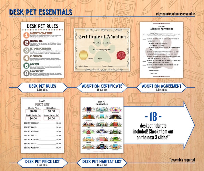 Desk Pet & Classroom Financing Starter Kit- Desk Pet Habitats- Desk Pet ...