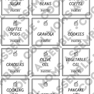 Pantry Label Bundle- Kitchen Label Bundle- White Labels- Black Labels ...