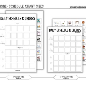 Minimalist Visual Chore- Schedule Chart- Daily Responsibilities for ...