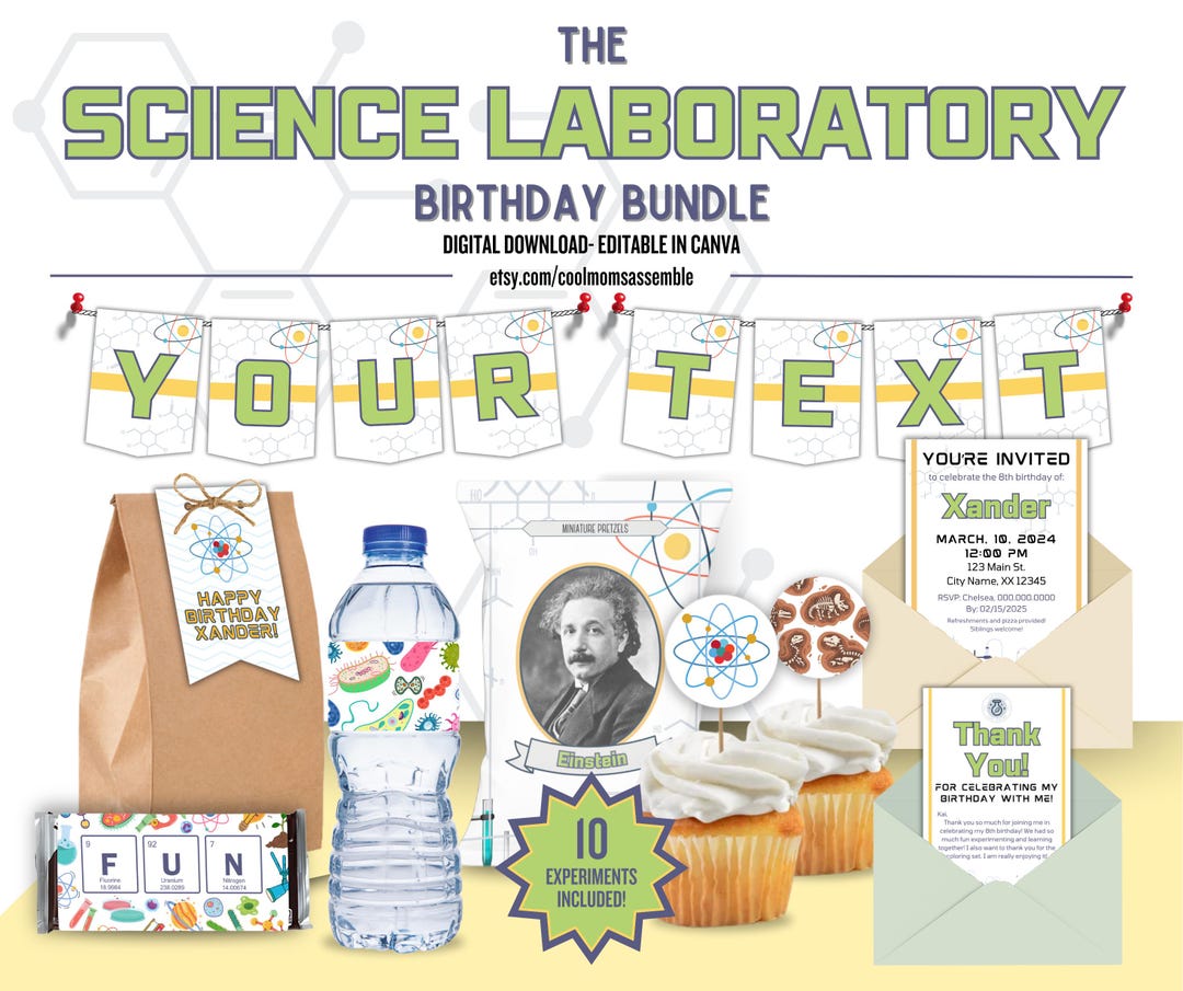 Science Laboratory Birthday Bundle- Digital Download- Science Birthday ...
