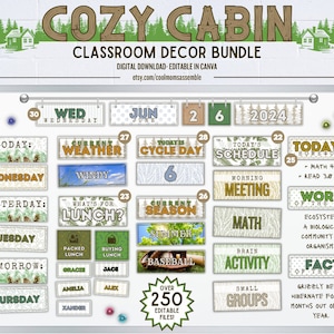 Cozy Cabin Classroom Décor Bundle- Digital Download- Class Décor ...
