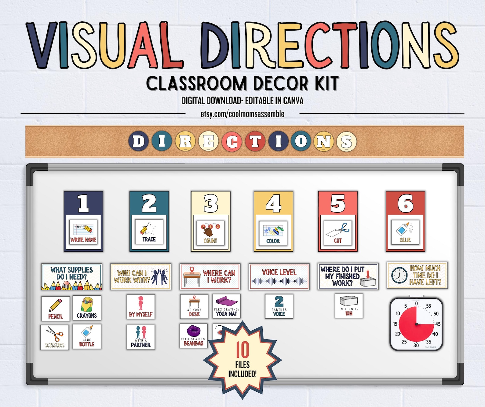 Visual Directions & Supplies Needed Classroom Decor Kit- Visual ...