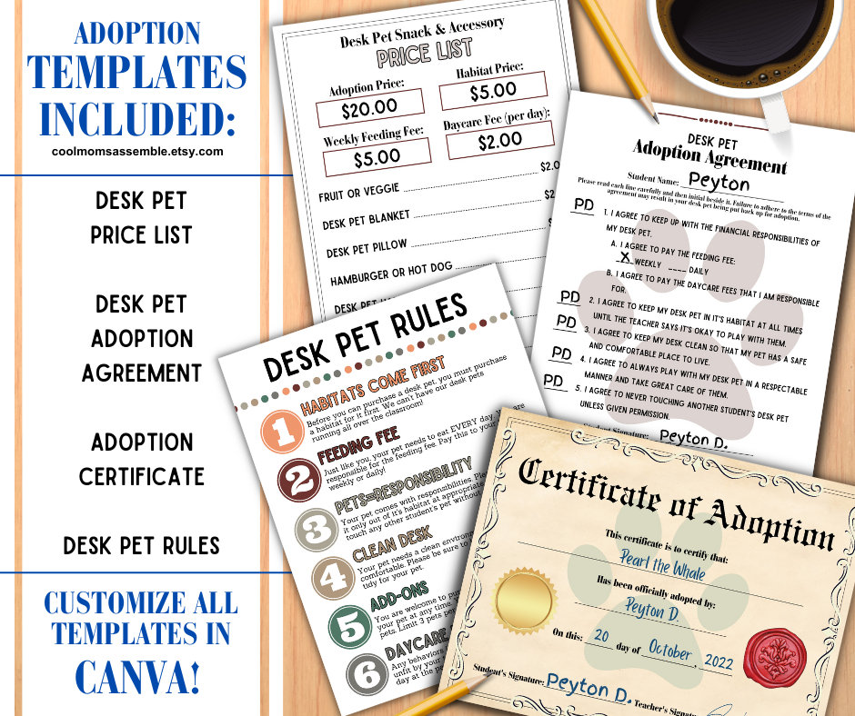 Desk Pet & Classroom Financing Starter Kit Desk Pet Habitats Desk Pet ...