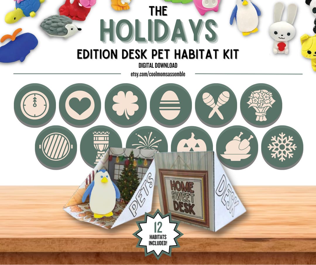 The Holidays Edition Desk Pet Habitat Kit- Desk Pet Habitats- Holiday ...