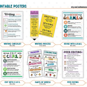 Writing Posters Classroom Decor Bundle- Grammar Posters- Teacher ...