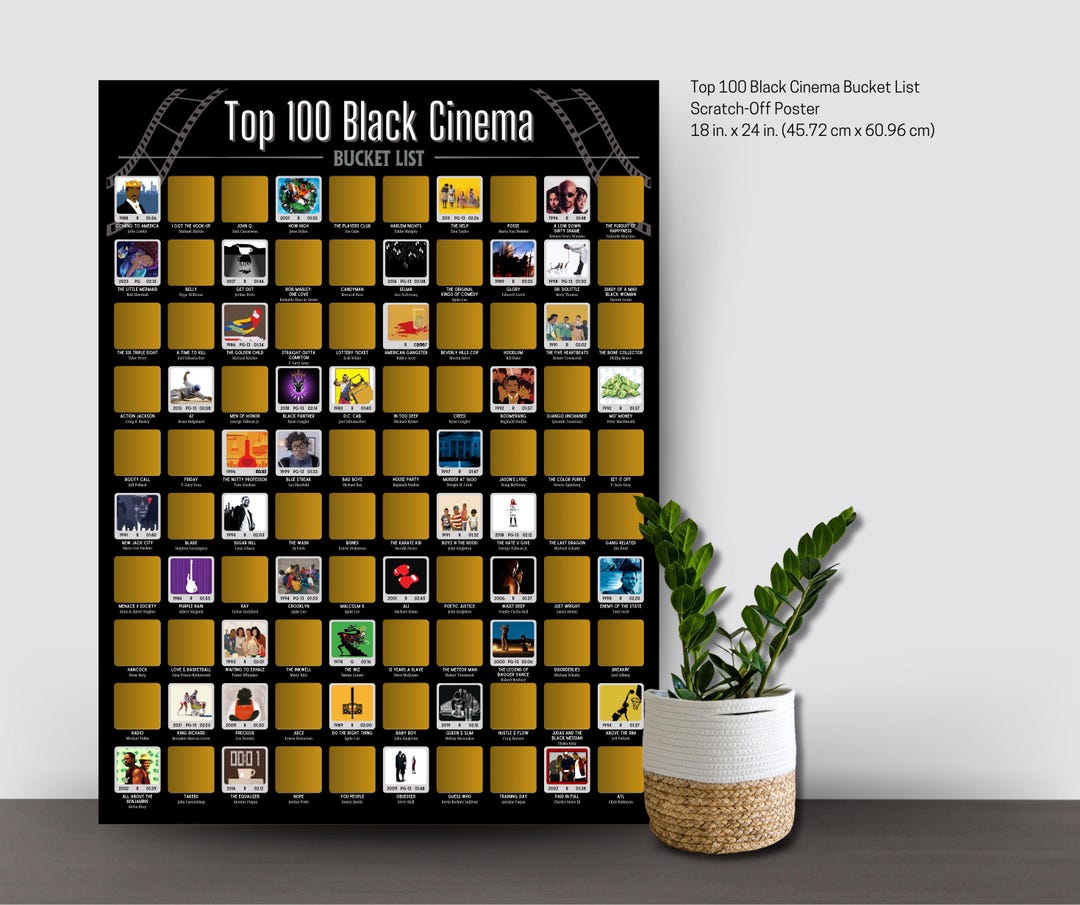 Top 100 Black Cinema Bucket List Scratch-off Poster- Date Night Ideas ...
