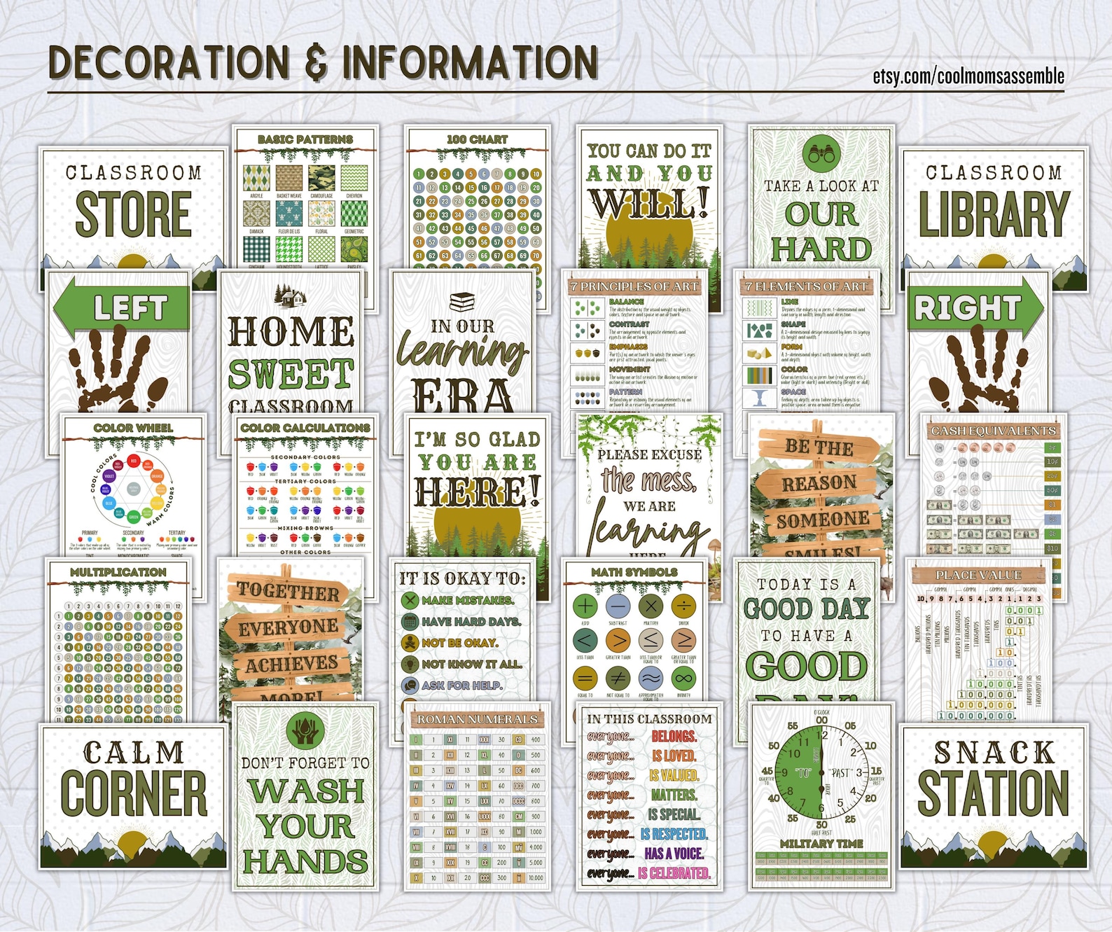 Cozy Cabin Classroom Décor Bundle- Digital Download- Class Décor ...