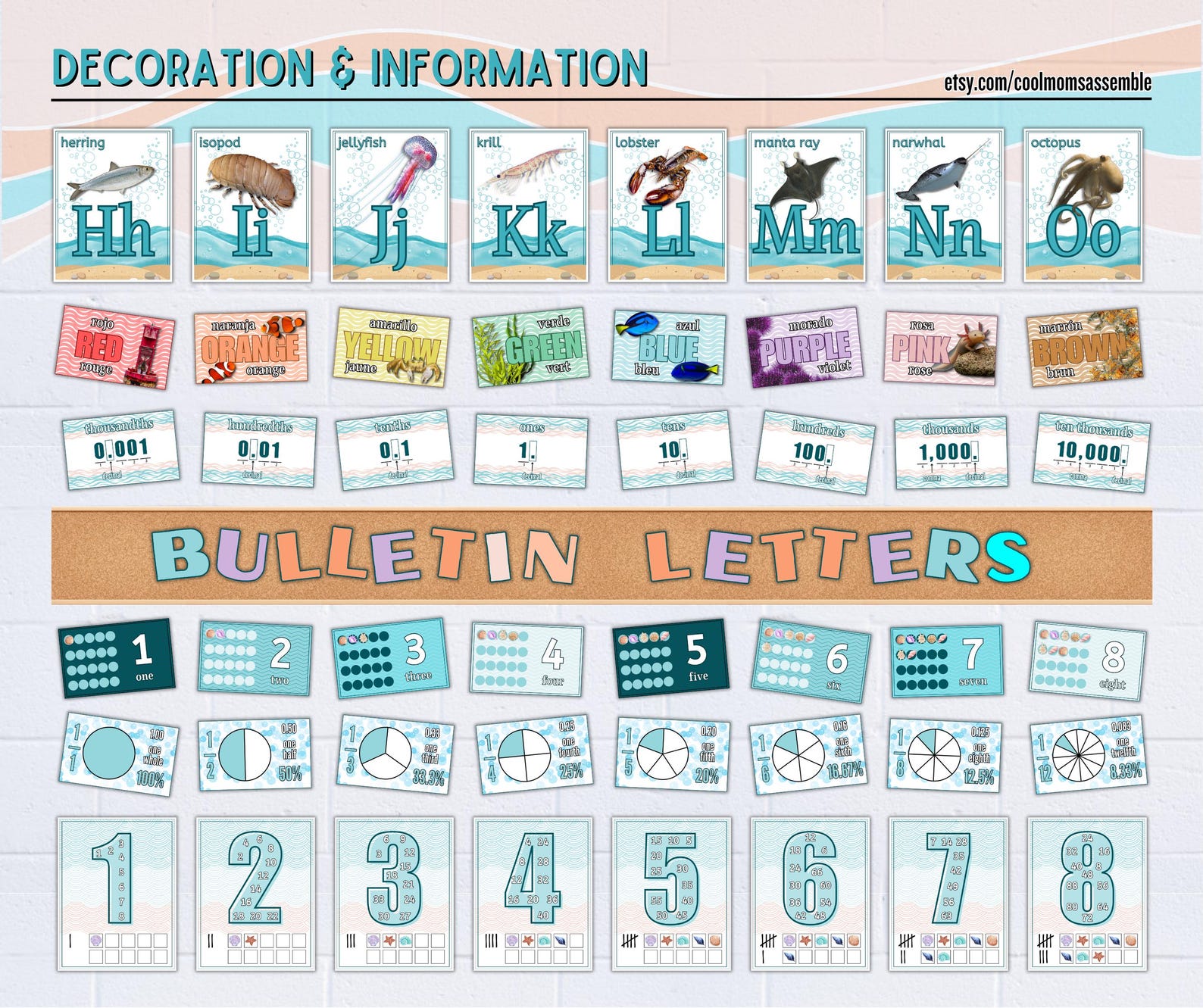 Under the Sea Classroom Décor Bundle- Digital Download- Classroom Signs ...