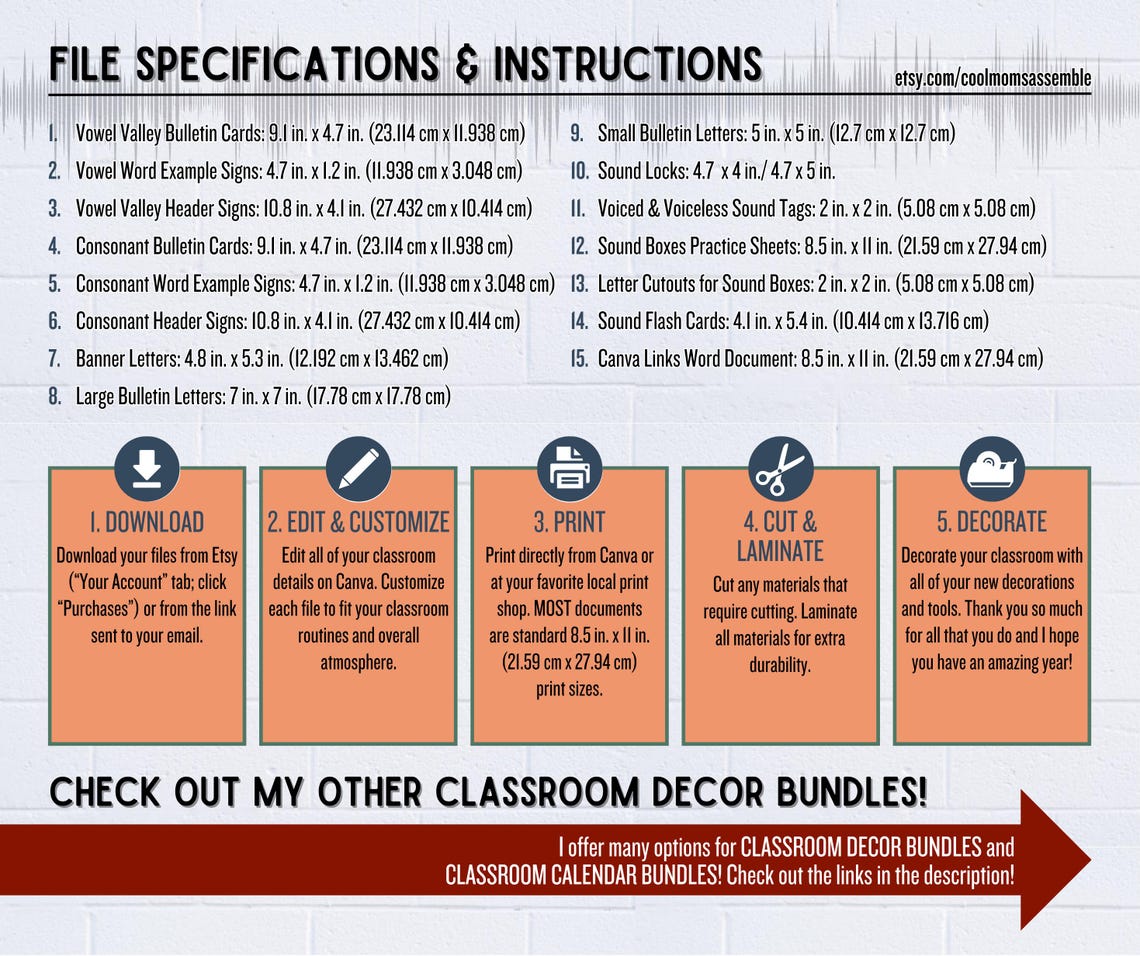 Sound Wall Classroom Decor Kit- Early Elementary- Sound Flash Cards ...