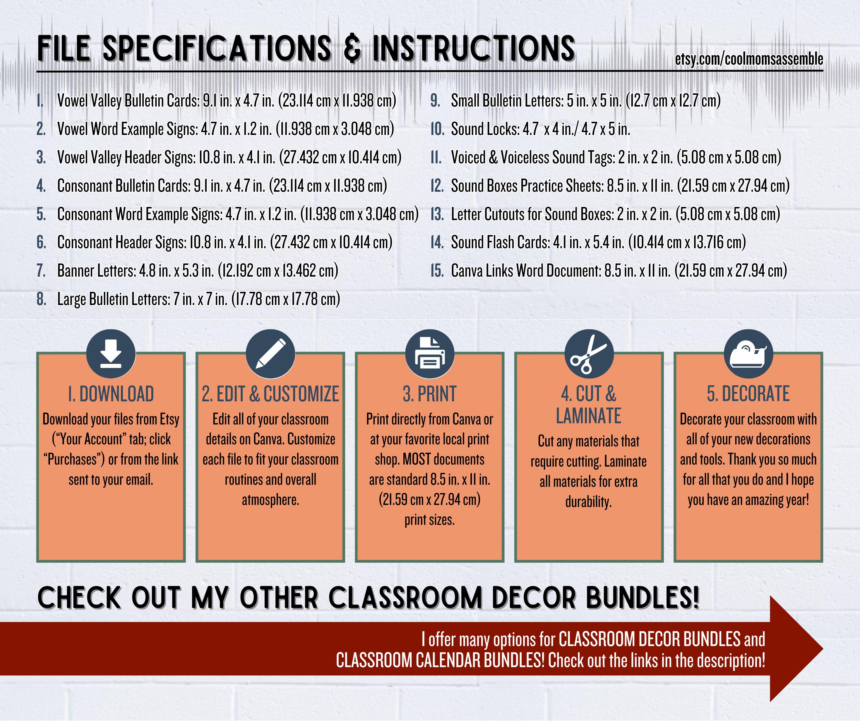 Sound Wall Classroom Decor Kit- Early Elementary- Sound Flash Cards ...