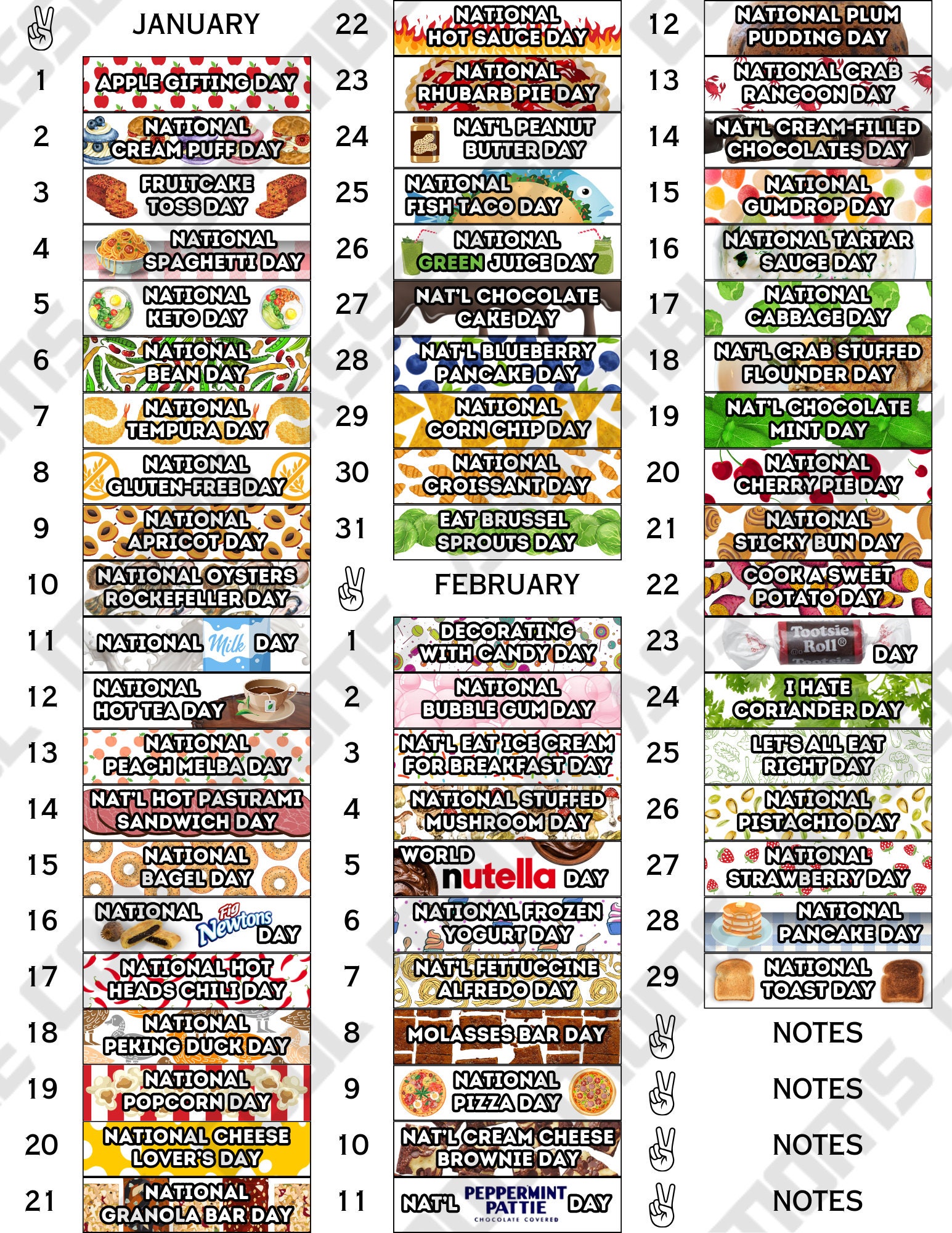 Foodie Wacky Holidays Sticker Bundle Planner Sticker Bundle Annual ...