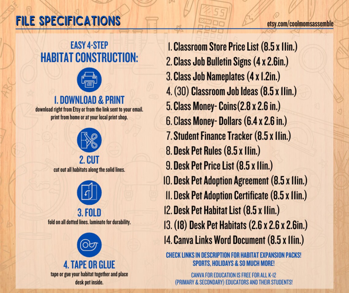 Desk Pet & Classroom Financing Starter Kit- Desk Pet Habitats- Desk Pet ...