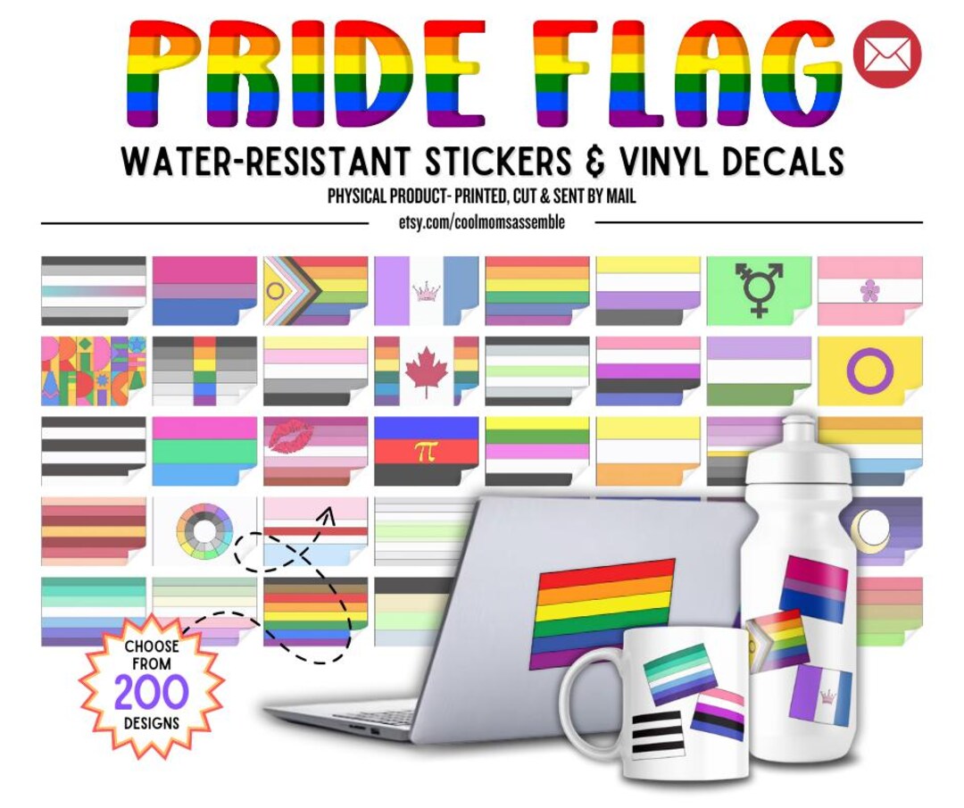LGBTQ Pride Flag Stickers Pride Vinyl Decals Fetish Stickers & Decals ...