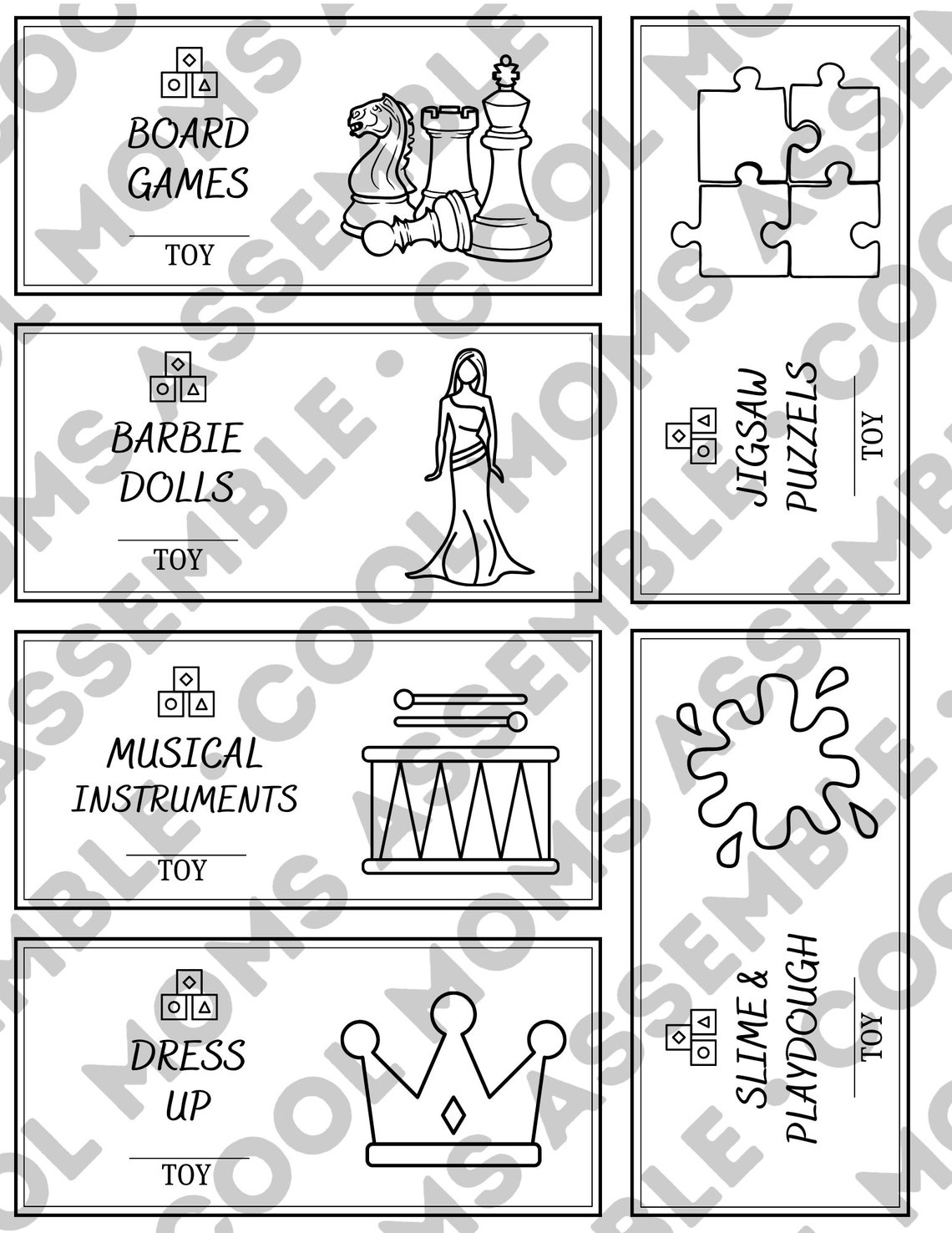 Playroom Label Bundle- Toy Room Label Bundle- Kid's Room Organization ...