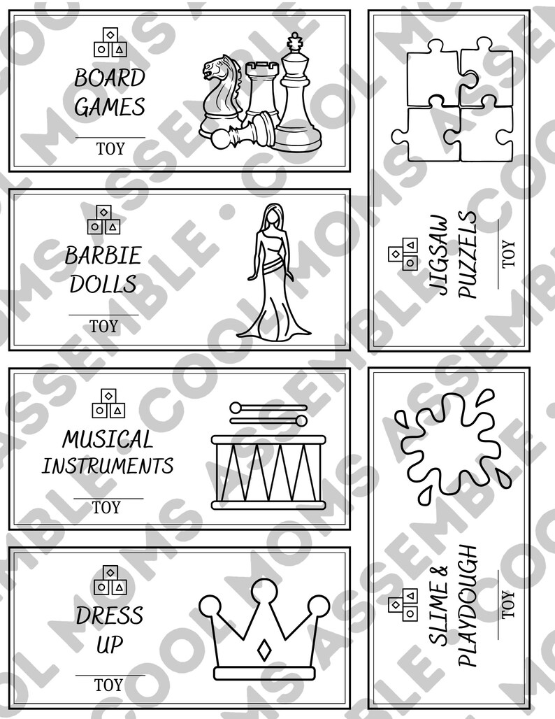 Playroom Label Bundle- Toy Room Label Bundle- Kid's Room Organization ...