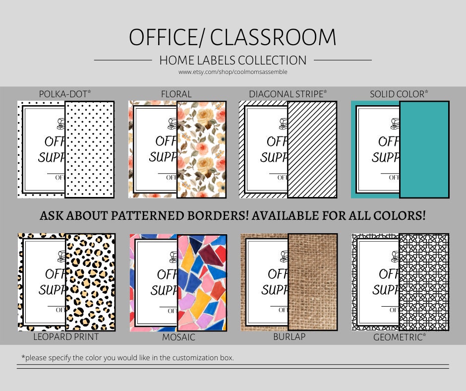 Office Label Bundle Classroom Label Bundle White Labels - Etsy