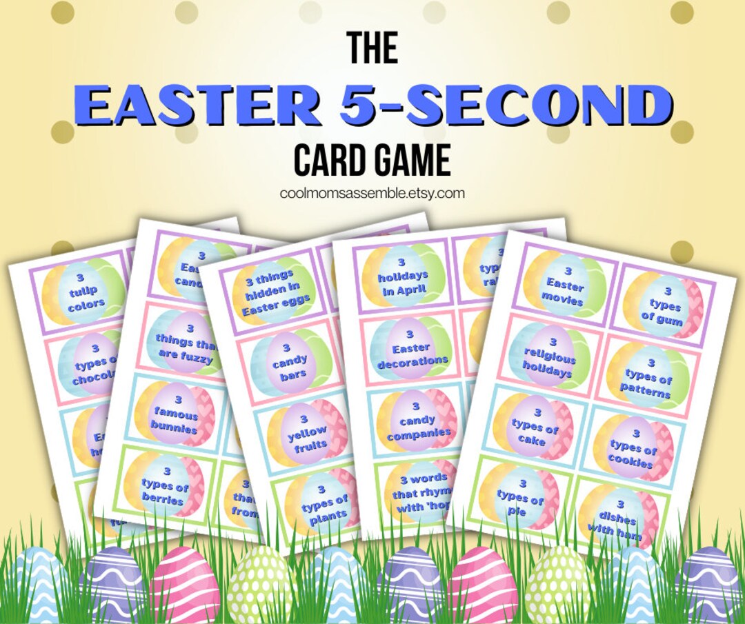 Easter 5-second Card Game Easter Card Game Kid's Card Game Quick ...