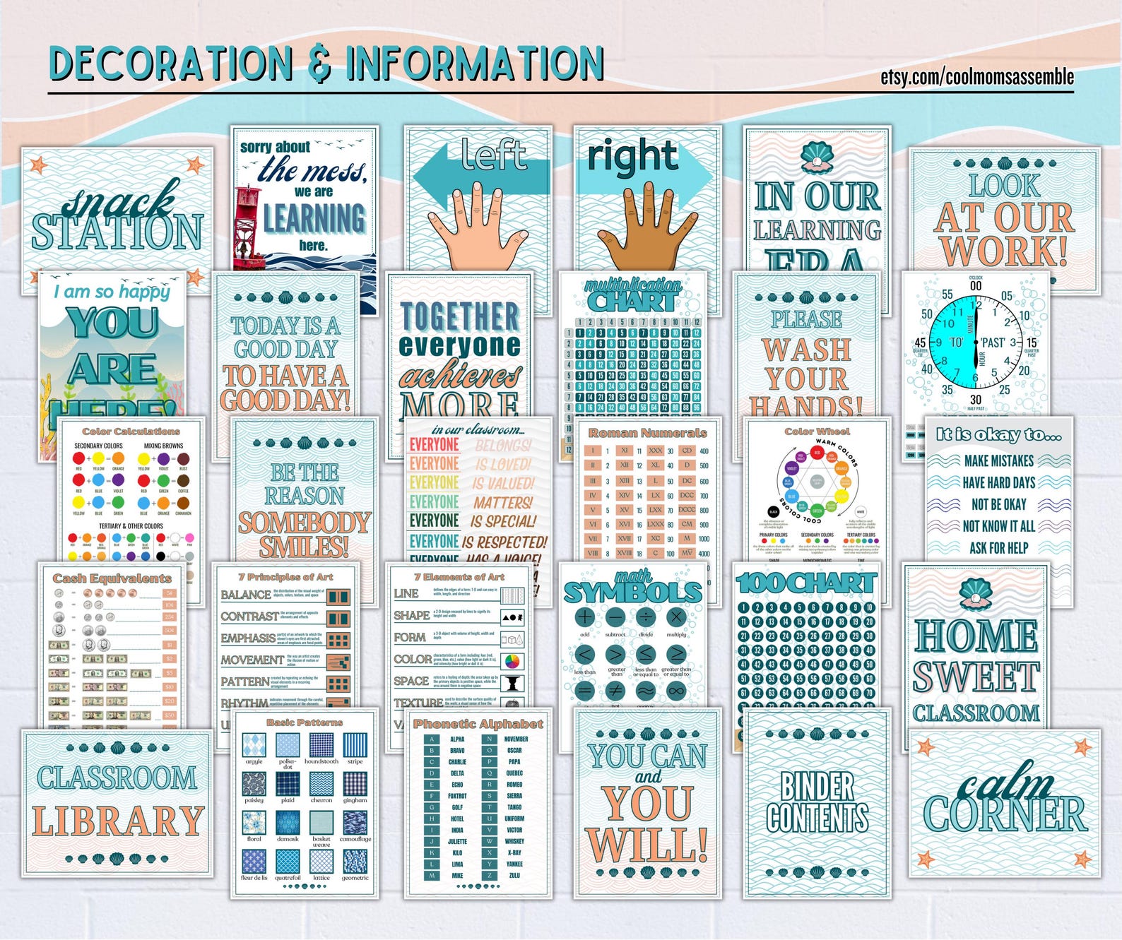 Under the Sea Classroom Décor Bundle- Digital Download- Classroom Signs ...