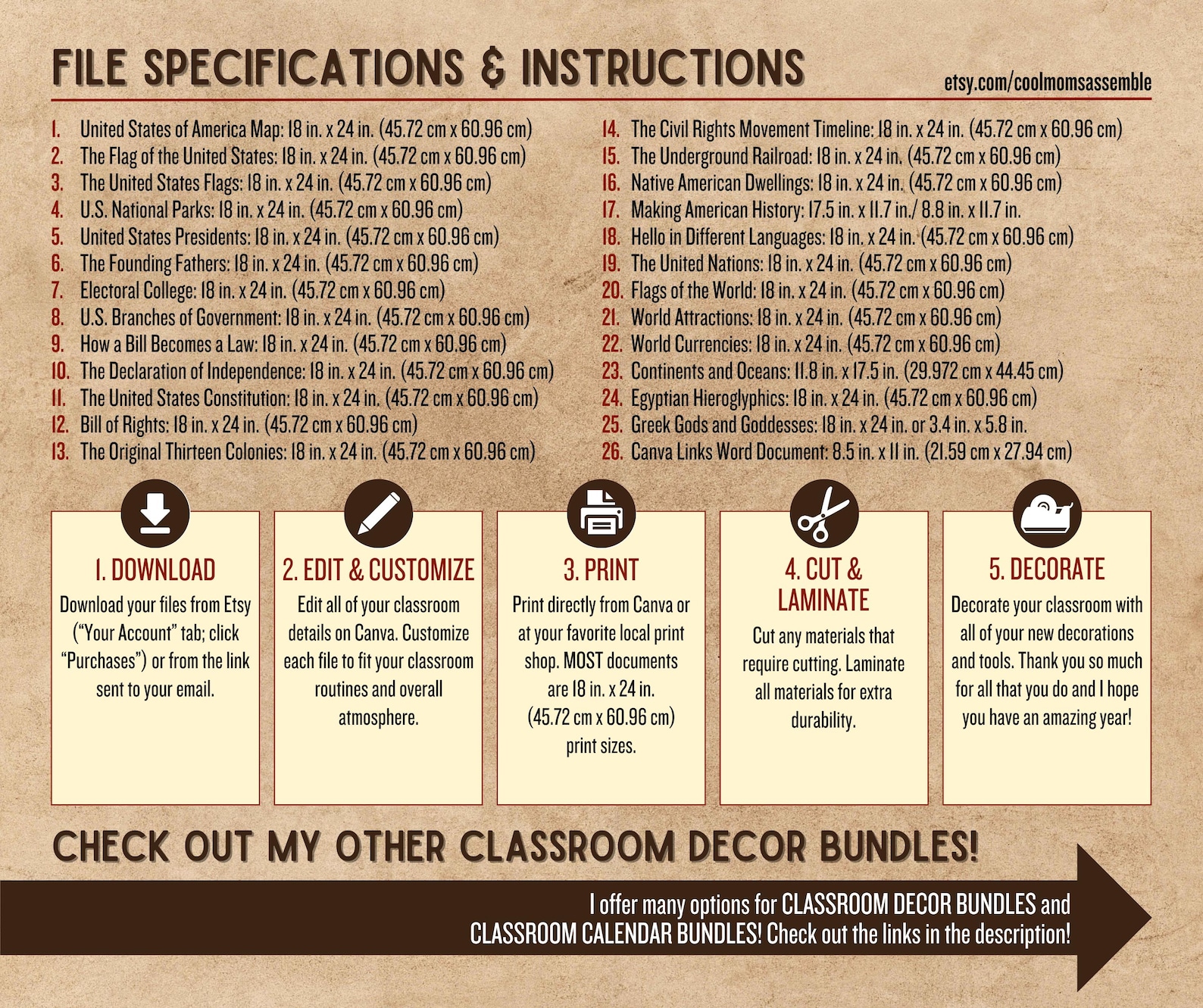 Social Studies Posters Classroom Decor Bundle- History Posters- Civil ...