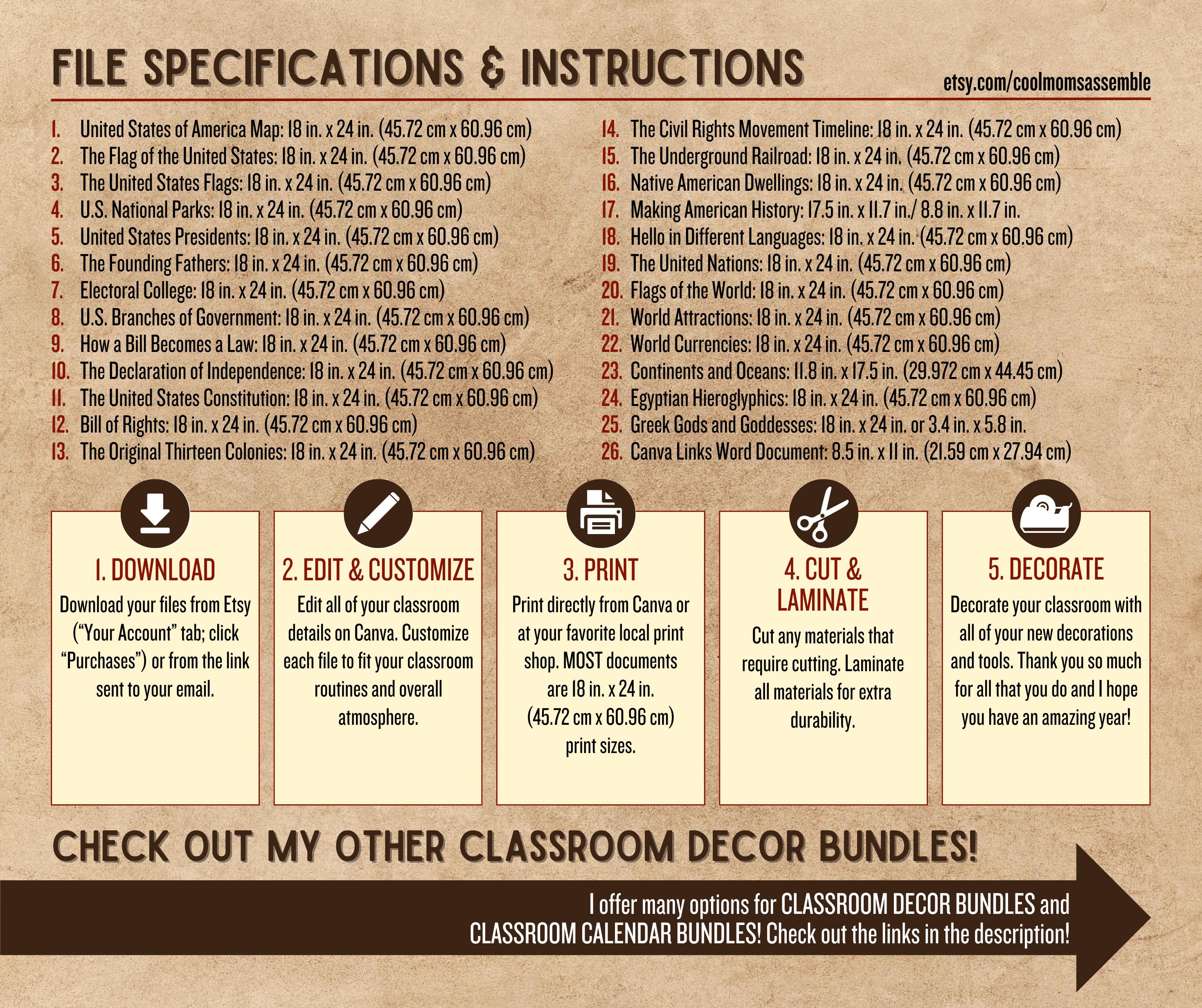 Social Studies Posters Classroom Decor Bundle- History Posters- Civil ...