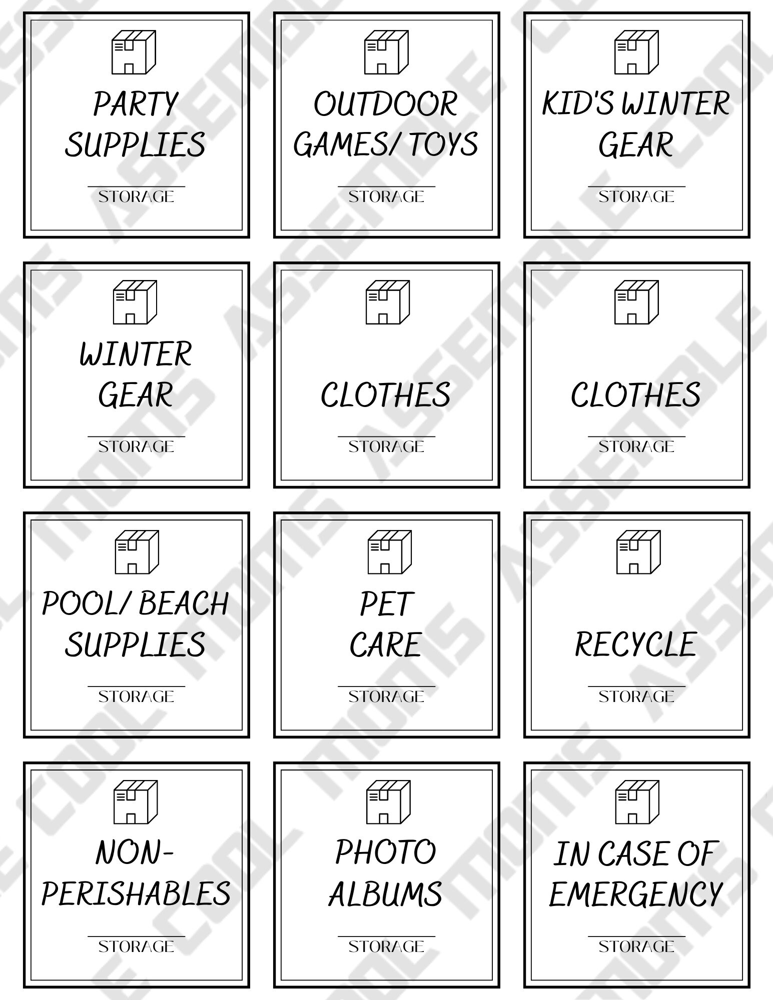 Garage Label Bundle Storage Label Bundle White Labels Black Labels ...