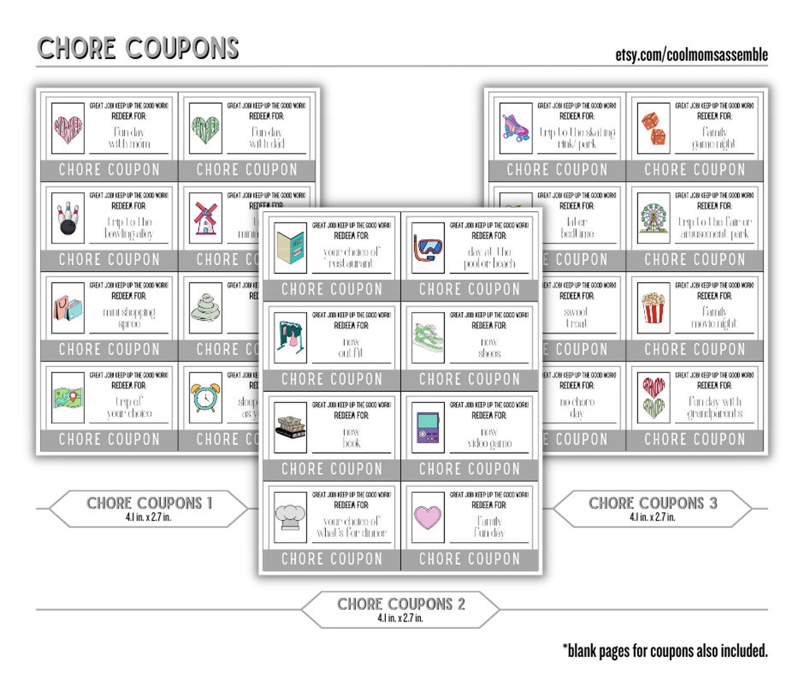 Minimalist Visual Chore-schedule Chart Digital Download Printable Chore ...