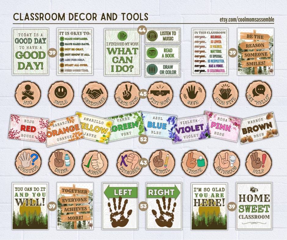 Cozy Cabin Classroom Décor Bundle- Digital Download- Class Décor ...