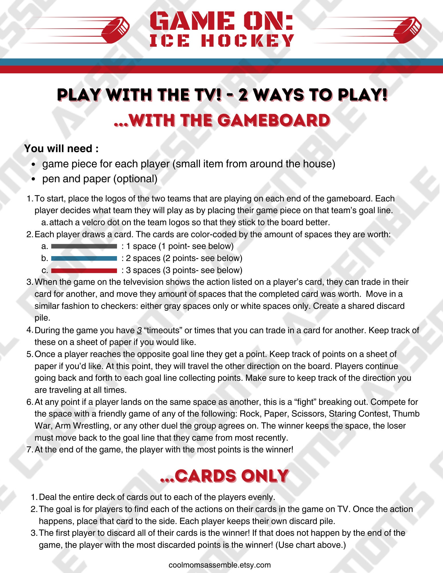 Game On: Ice Hockey Interactive Ice Hockey Board Game Play With the ...