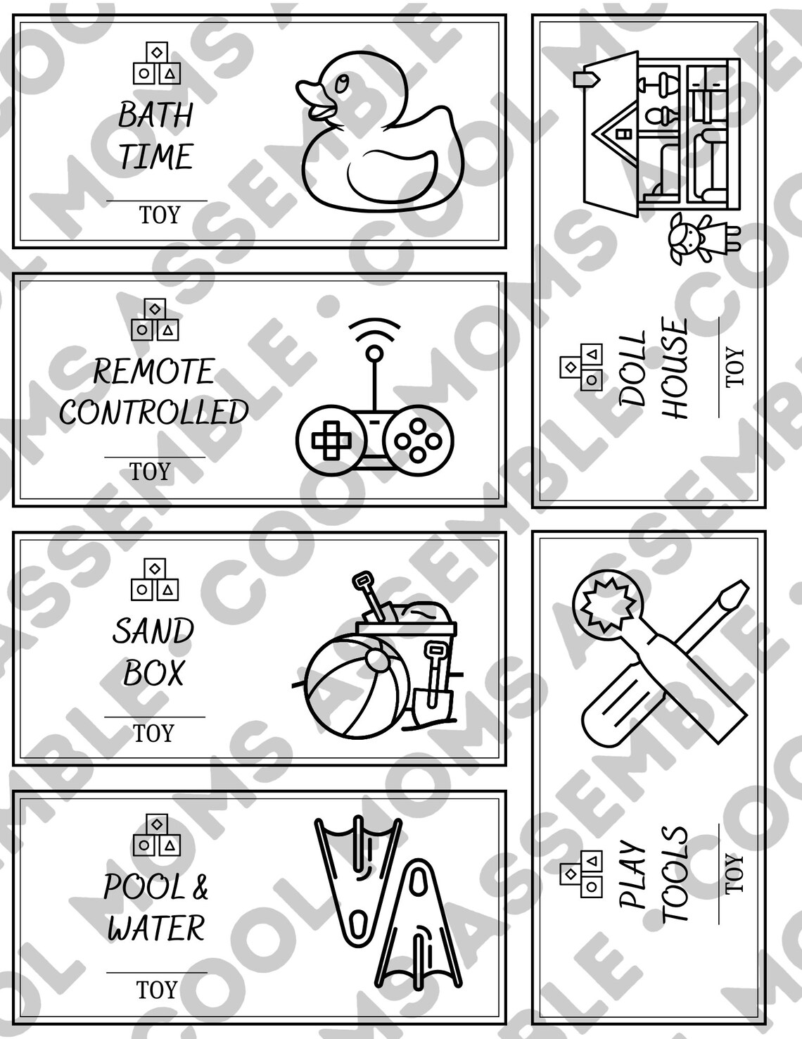 Playroom Label Bundle- Toy Room Label Bundle- Kid's Room Organization ...