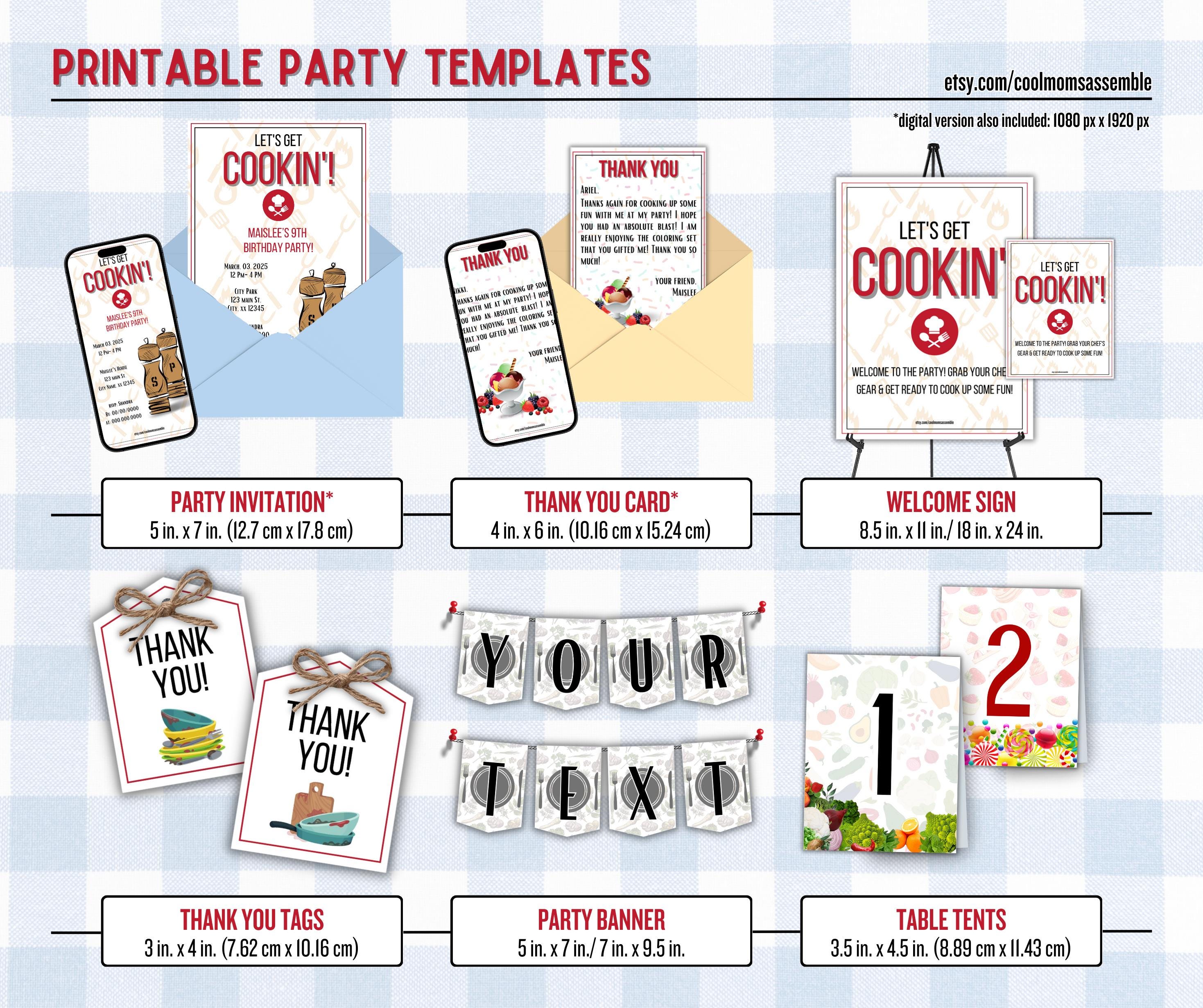 Culinary Birthday Bundle- Chef Birthday Party- Culinary Party Games ...