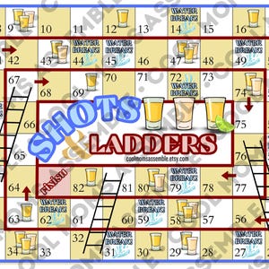 Shots & Ladders Nostalgic Drinking Game- Digital Download- Bachelorette ...