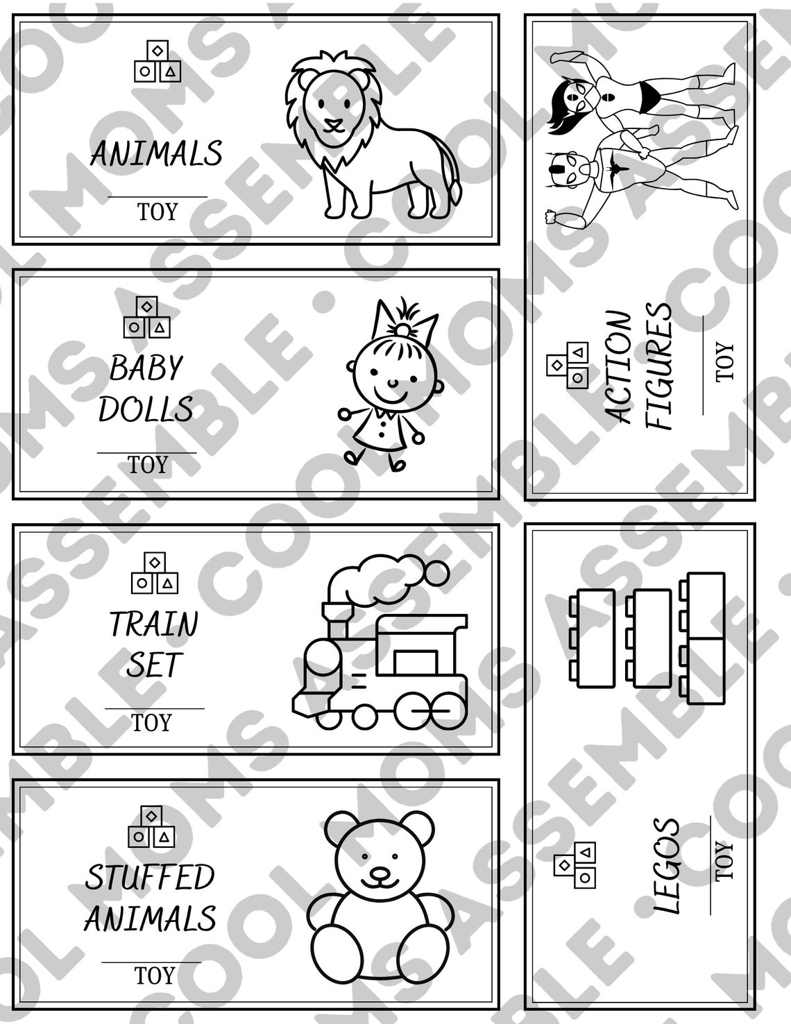 Playroom Label Bundle- Toy Room Label Bundle- Kid's Room Organization ...