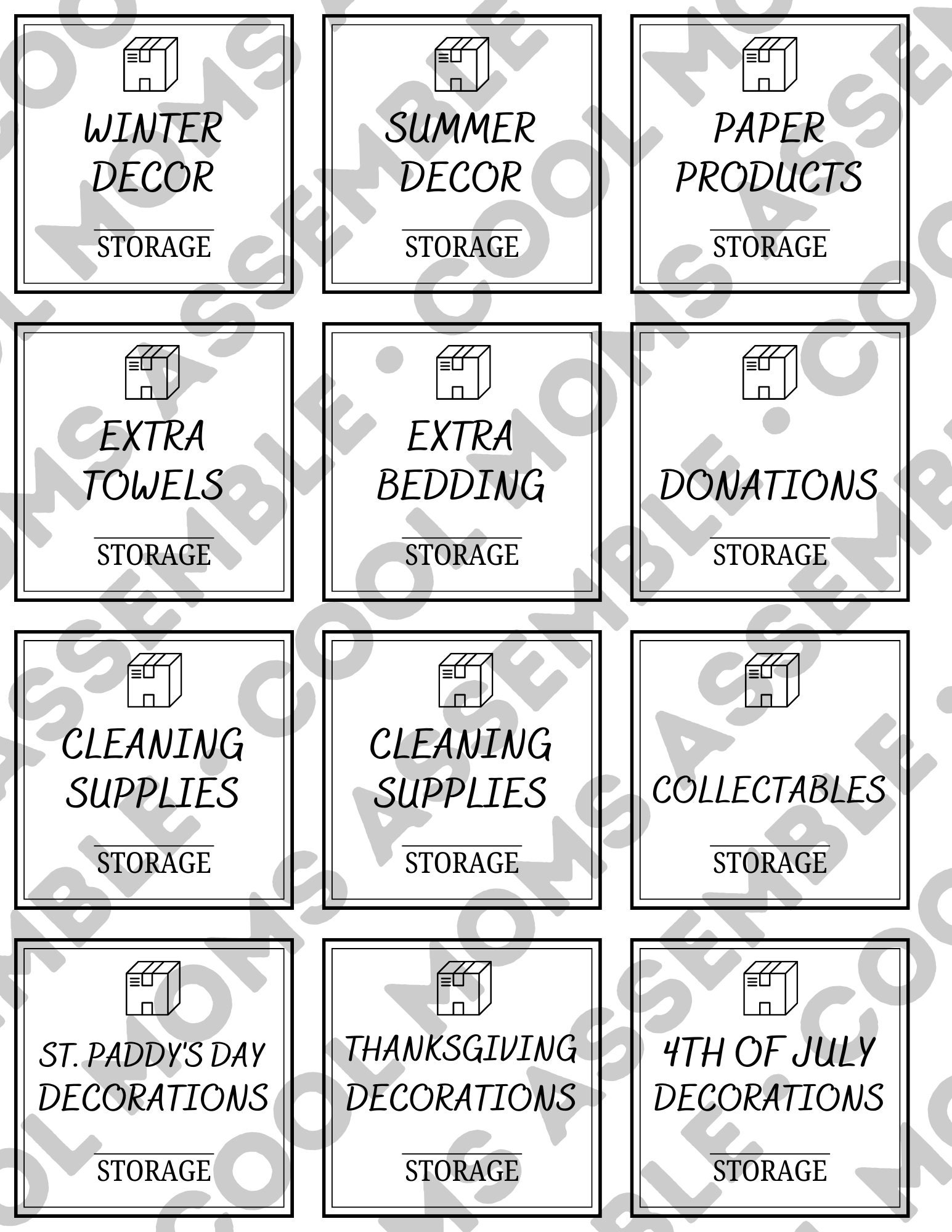 Garage Label Bundle Storage Label Bundle White Labels Black Labels ...