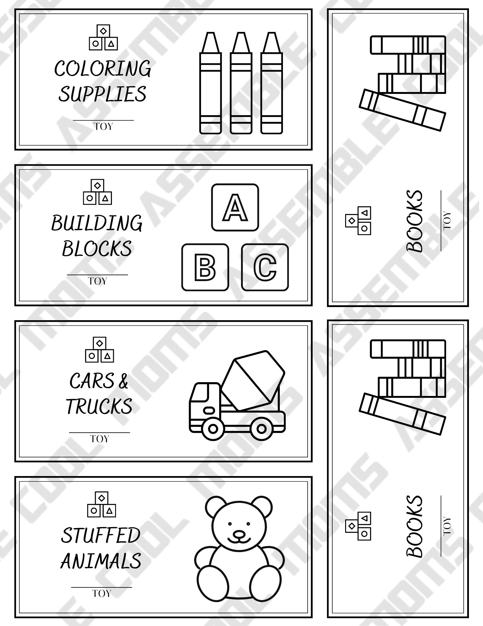 Playroom Label Bundle Toy Room Label Bundle Kid's Room - Etsy