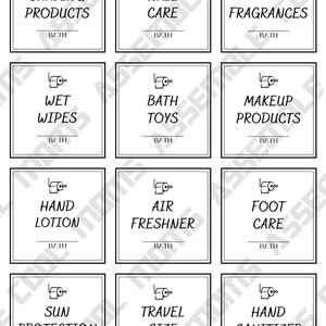 Bathroom Label Bundle 48 Label Bundle White Labels Black Labels ...