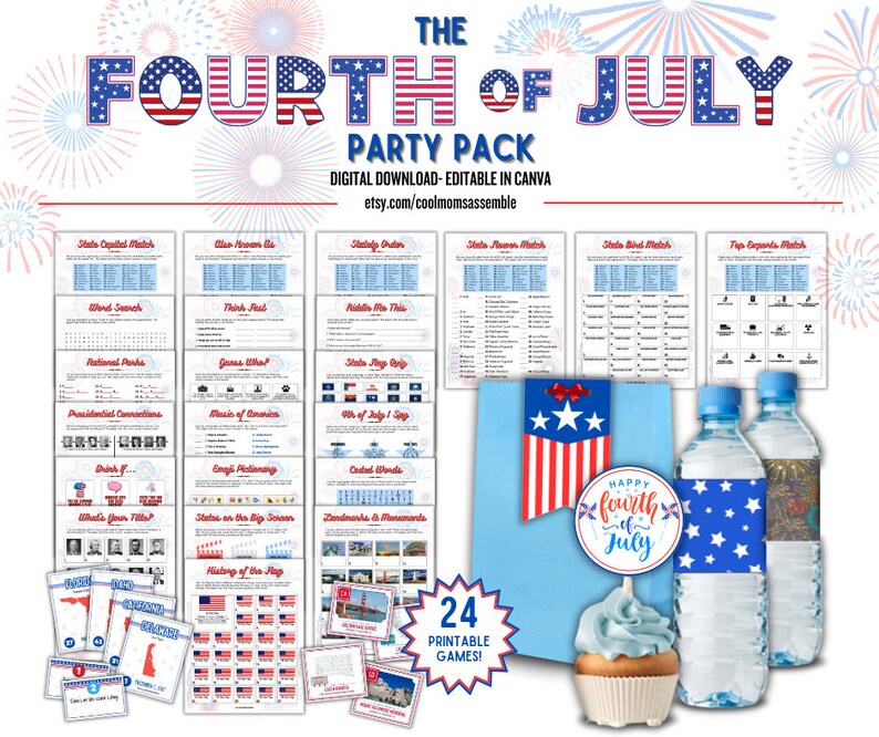 Fourth of July Party Pack- Independence Day Games- 4th of July Drinking ...