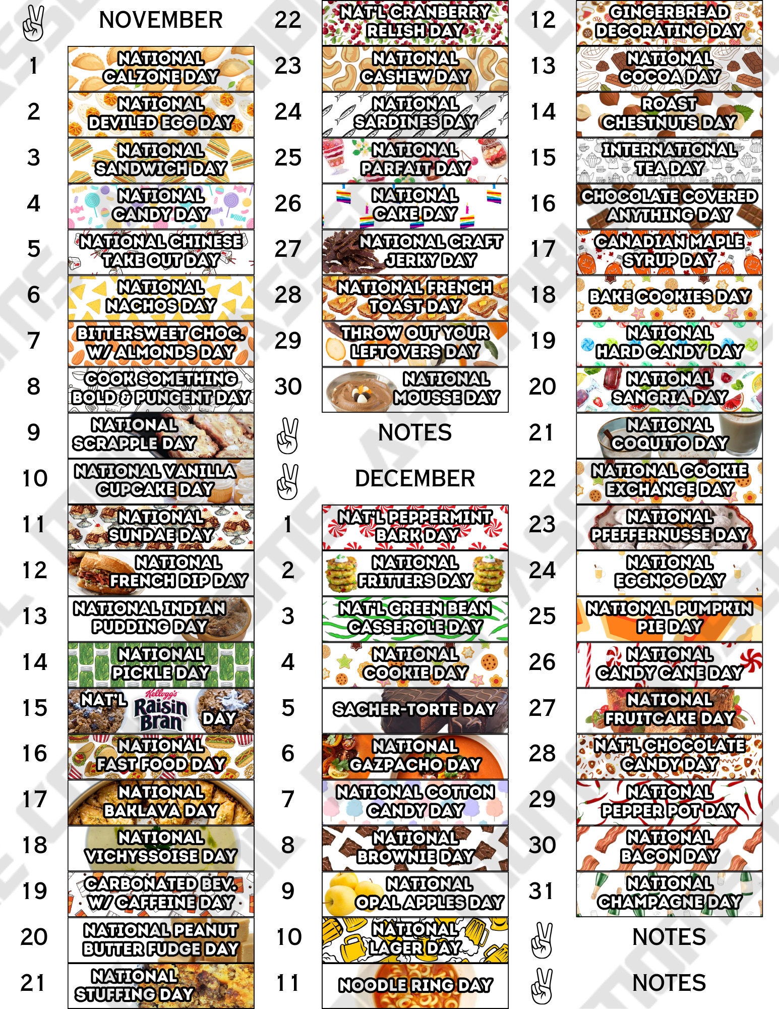 Foodie Wacky Holidays Sticker Bundle Planner Sticker Bundle Annual ...