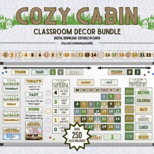 Cozy Cabin Classroom Décor Bundle- Digital Download- Class Décor ...