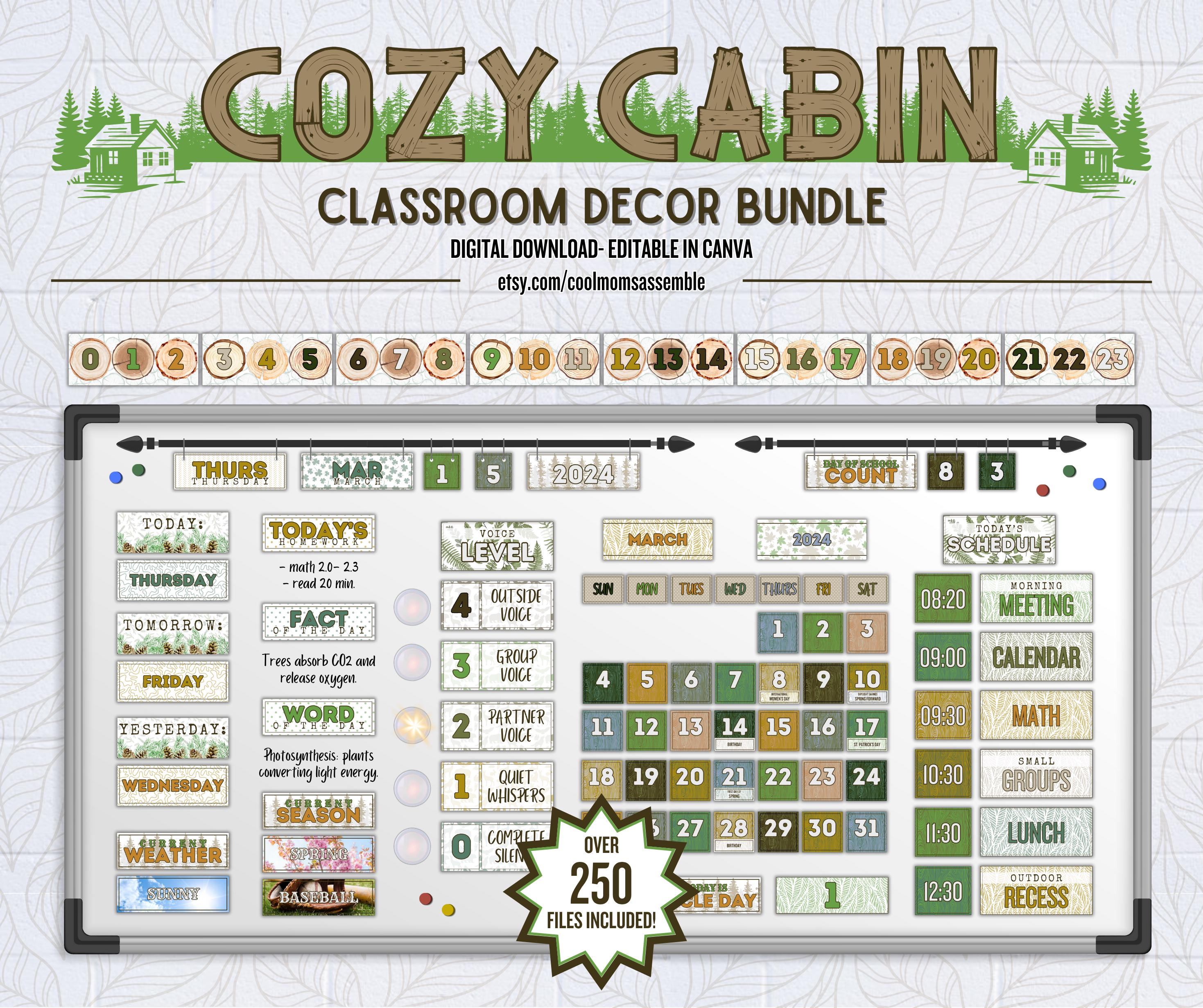 Cozy Cabin Classroom Décor Bundle- Digital Download- Class Décor ...