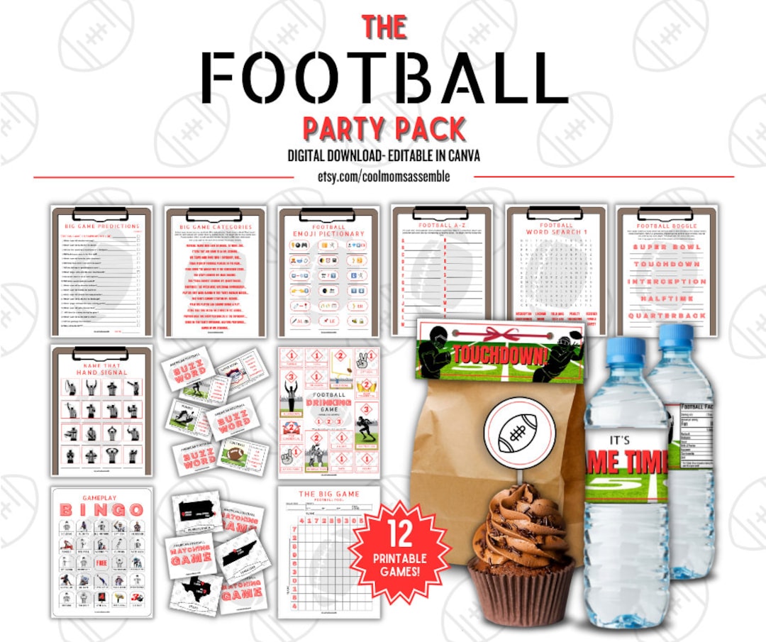 Football Party Pack- Big Game Party Pack- Big Game Party Games ...