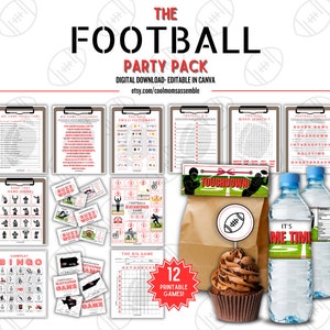 Football Party Pack- Big Game Party Pack- Big Game Party Games ...