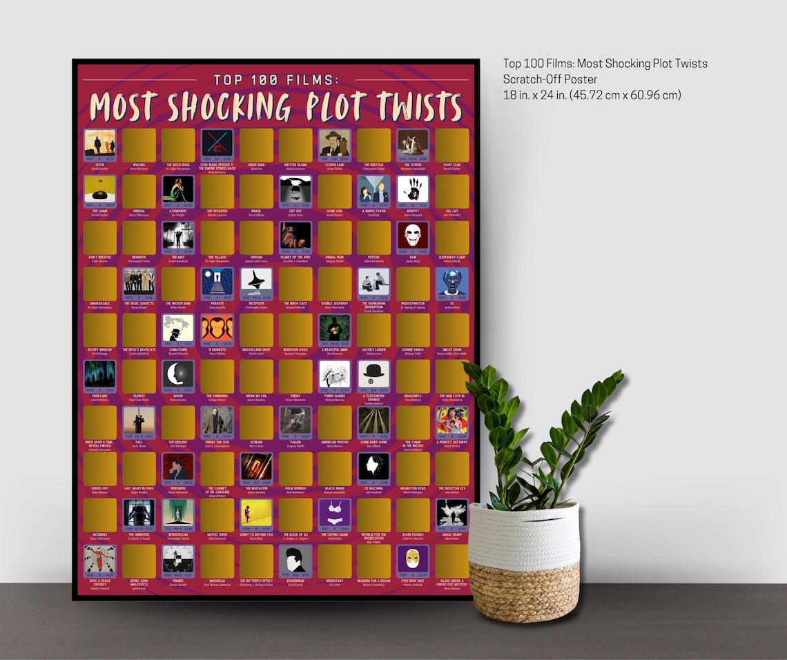 Top 100 Films: Most Shocking Plot Twists Scratch-off Poster- Movie ...