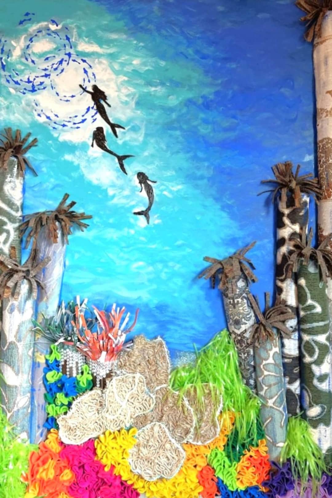 Mermaid's Cove 3-D Painting 30in. X 40in.- Acrylic on Canvas- Wall Art ...