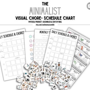 Minimalist Visual Chore- Schedule Chart- Daily Responsibilities for ...