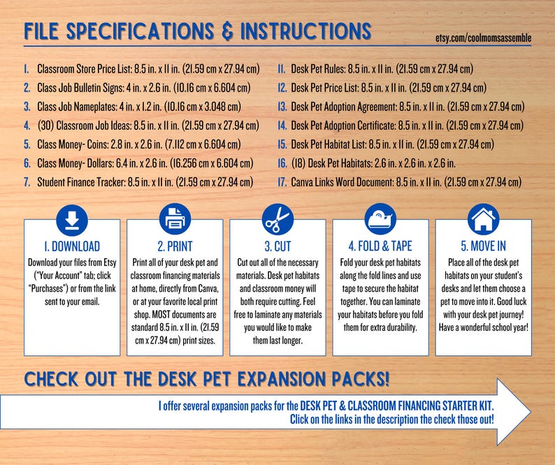 Desk Pet & Classroom Financing Starter Kit- Desk Pet Habitats- Desk Pet ...