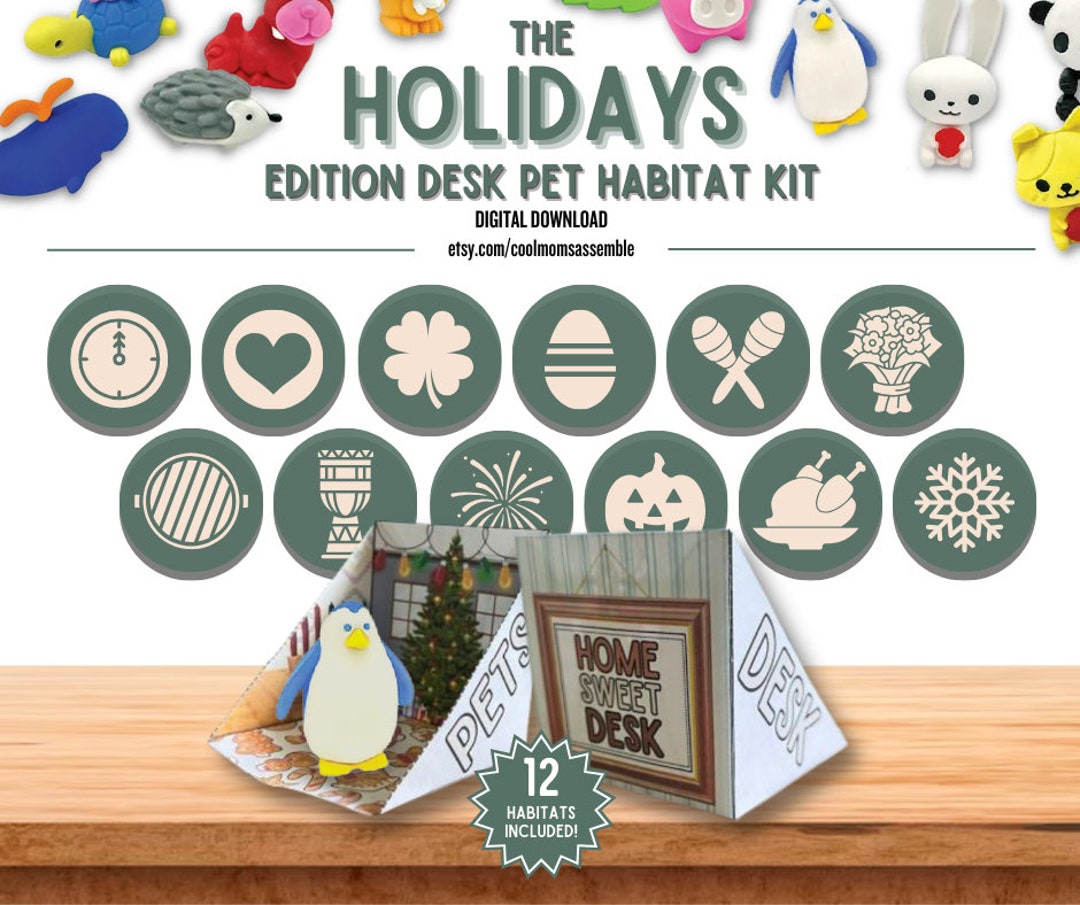 The Holidays Edition Desk Pet Habitat Kit- Desk Pet Habitats- Holiday ...